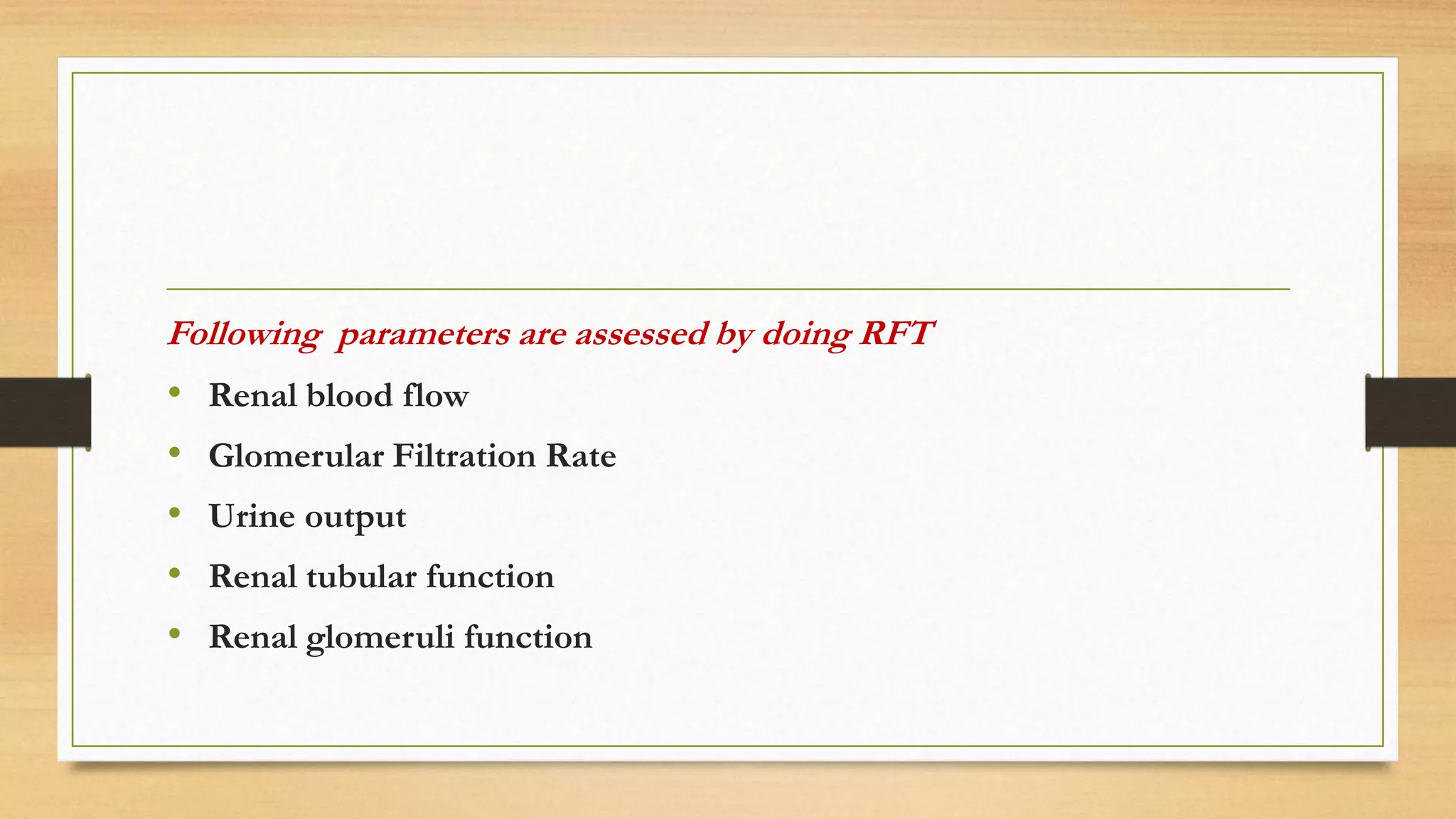 Renal function tests | PPTX