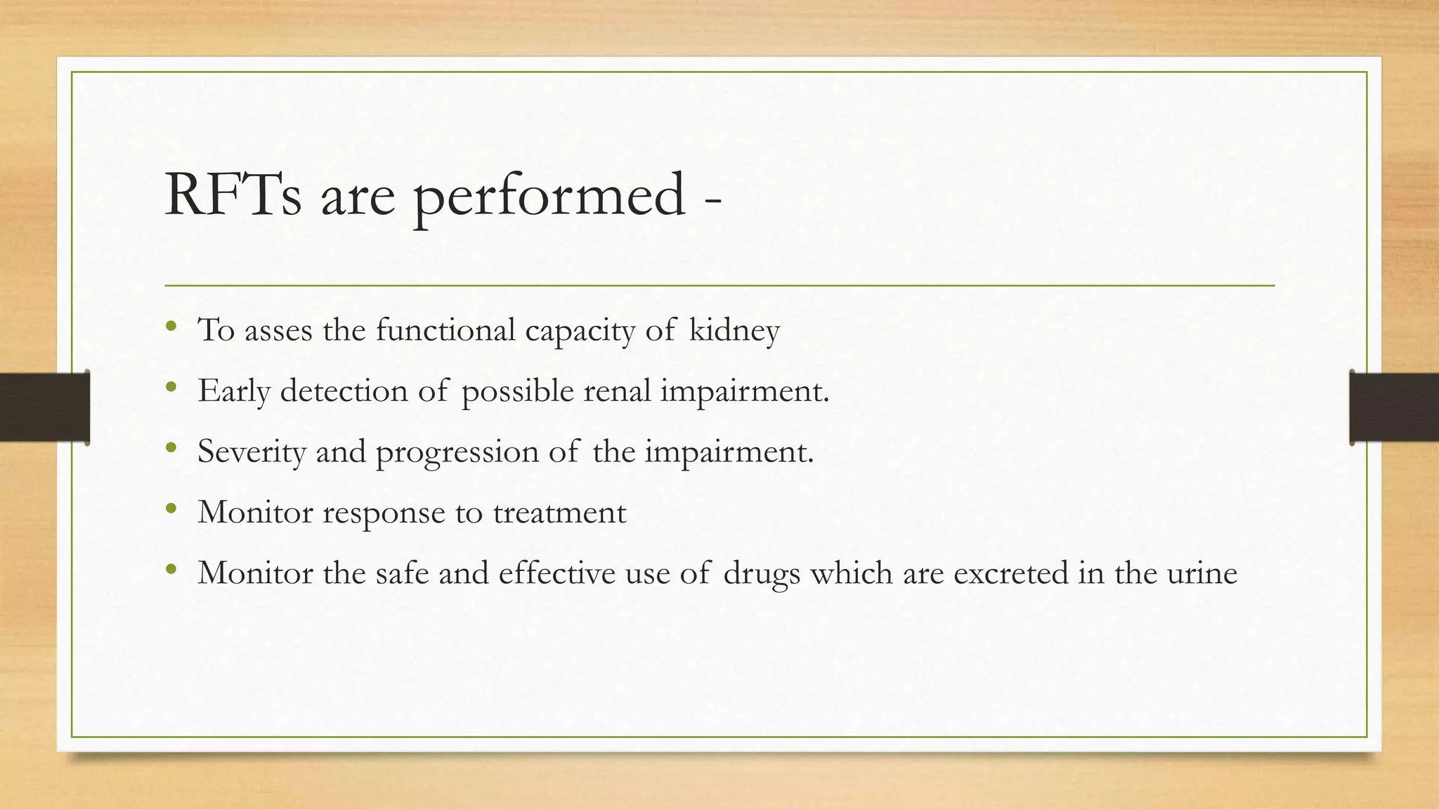 Renal function tests | PPTX