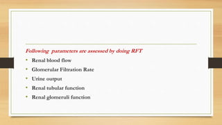 Renal function tests | PPTX