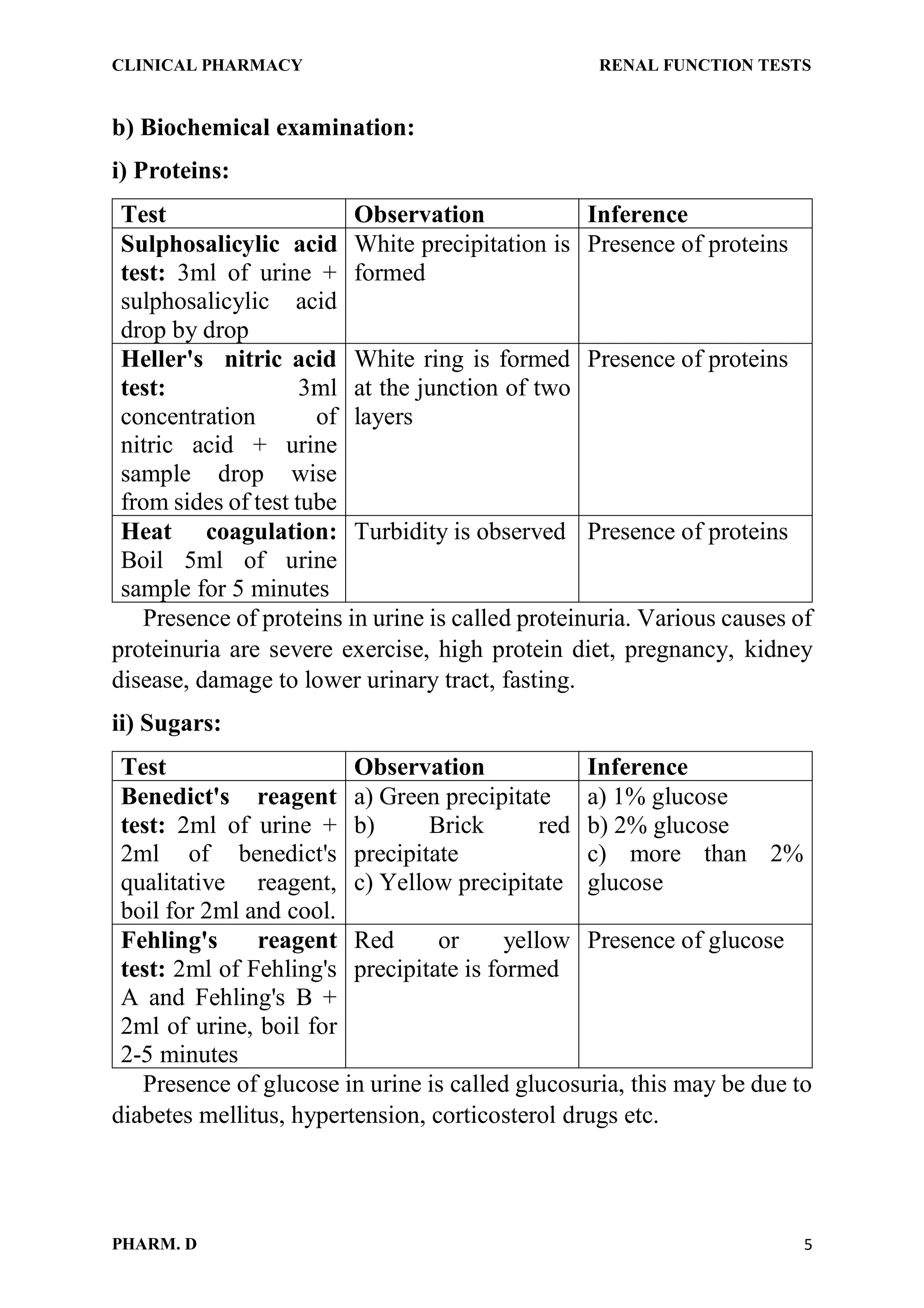 Renal function tests | PDF