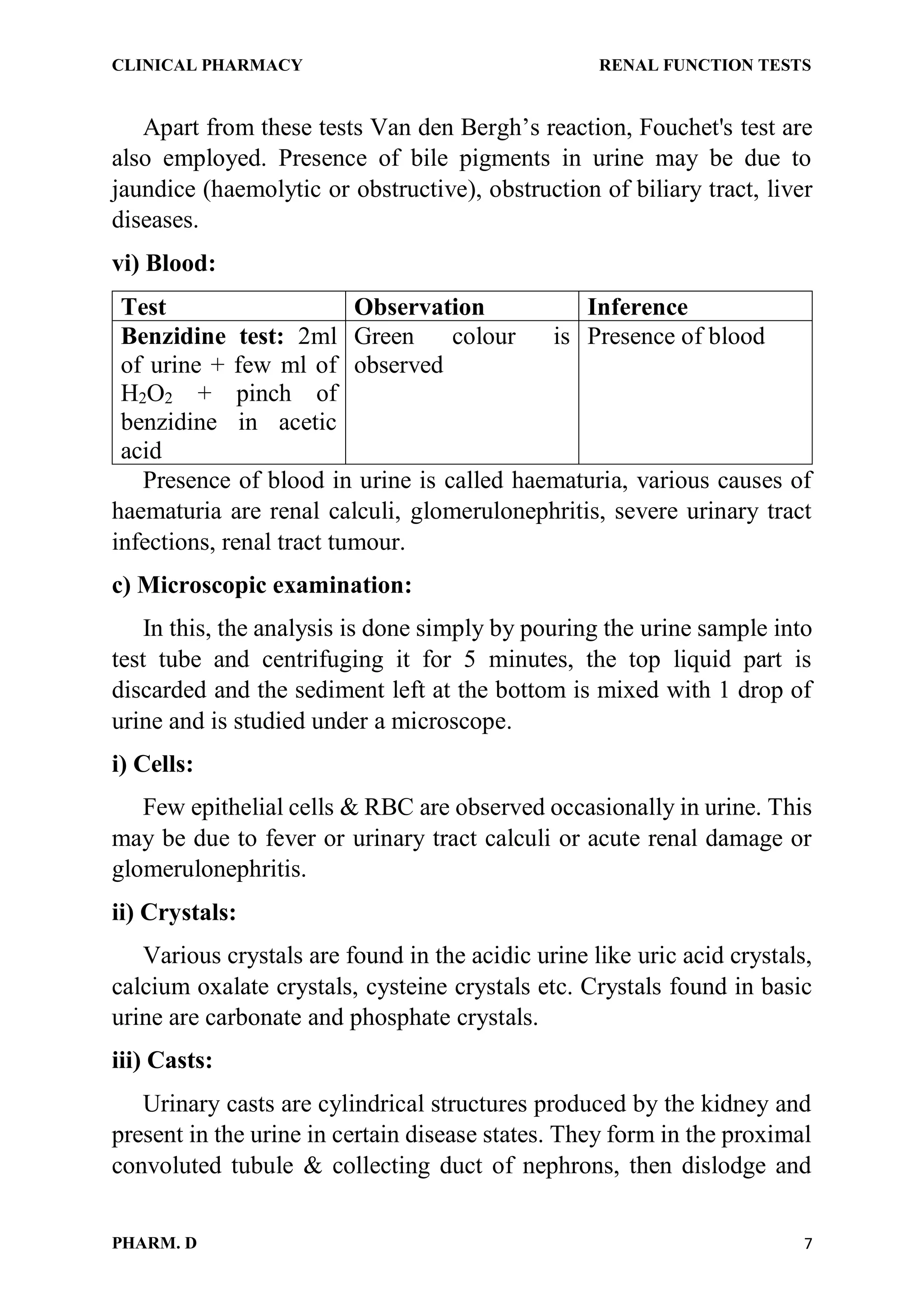 Renal function tests | PDF