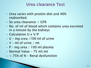 Renal function tests - Dr. K. Santha | PPT