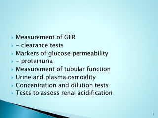Renal function tests - Dr. K. Santha | PPT