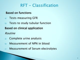 Renal function tests Dr.K.Santha | PPTX