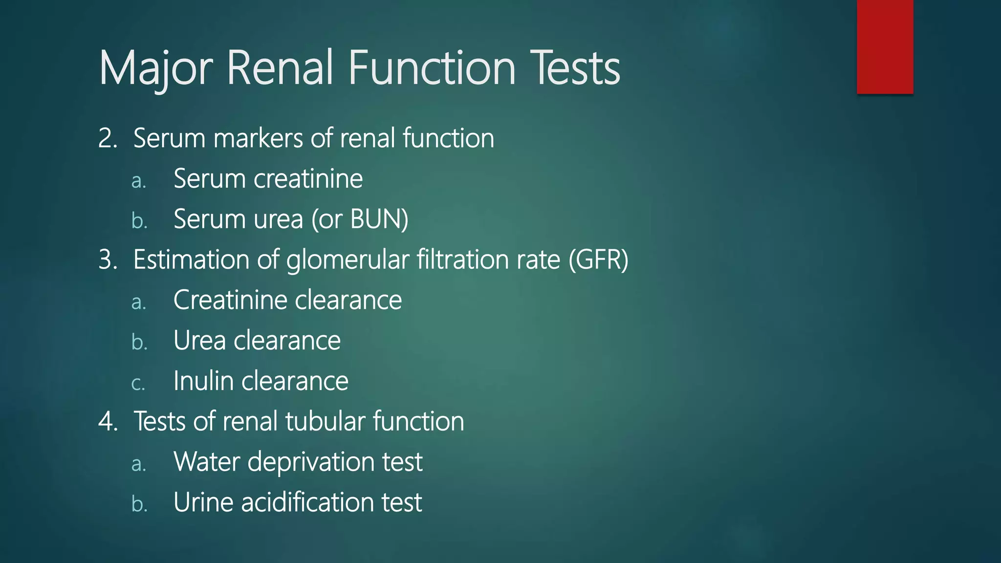 Renal Function Tests | PPT