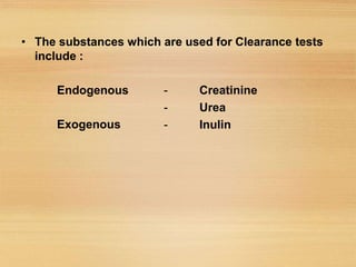 RENAL FUNCTION TESTS FOR PARAMEDICAL AND MEDICAL STUDENTS | PPT