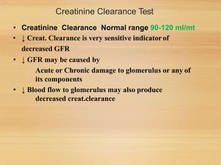 RENAL FUNCTION TESTS FOR PARAMEDICAL AND MEDICAL STUDENTS | PPT