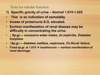 RENAL FUNCTION TESTS FOR PARAMEDICAL AND MEDICAL STUDENTS | PPT