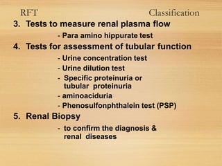 RENAL FUNCTION TESTS FOR PARAMEDICAL AND MEDICAL STUDENTS | PPT
