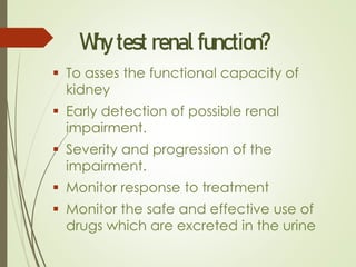 Interpretation of Renal Function Tests UG | PDF
