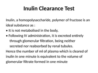 Renal function tests to assess the functions of kidney | PPTX