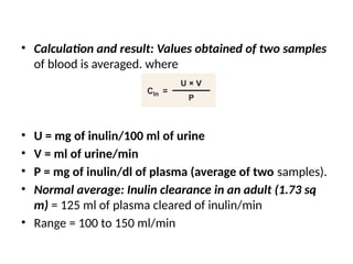 Renal function tests to assess the functions of kidney | PPTX
