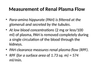 Renal function tests to assess the functions of kidney | PPTX