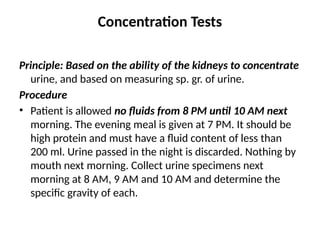 Renal function tests- IN HEALTH AND DISEASES. | PPT