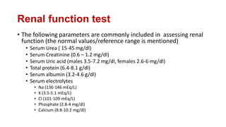 Renal function Tests - PPT.pdf | Endocrine and Metabolic Diseases ...
