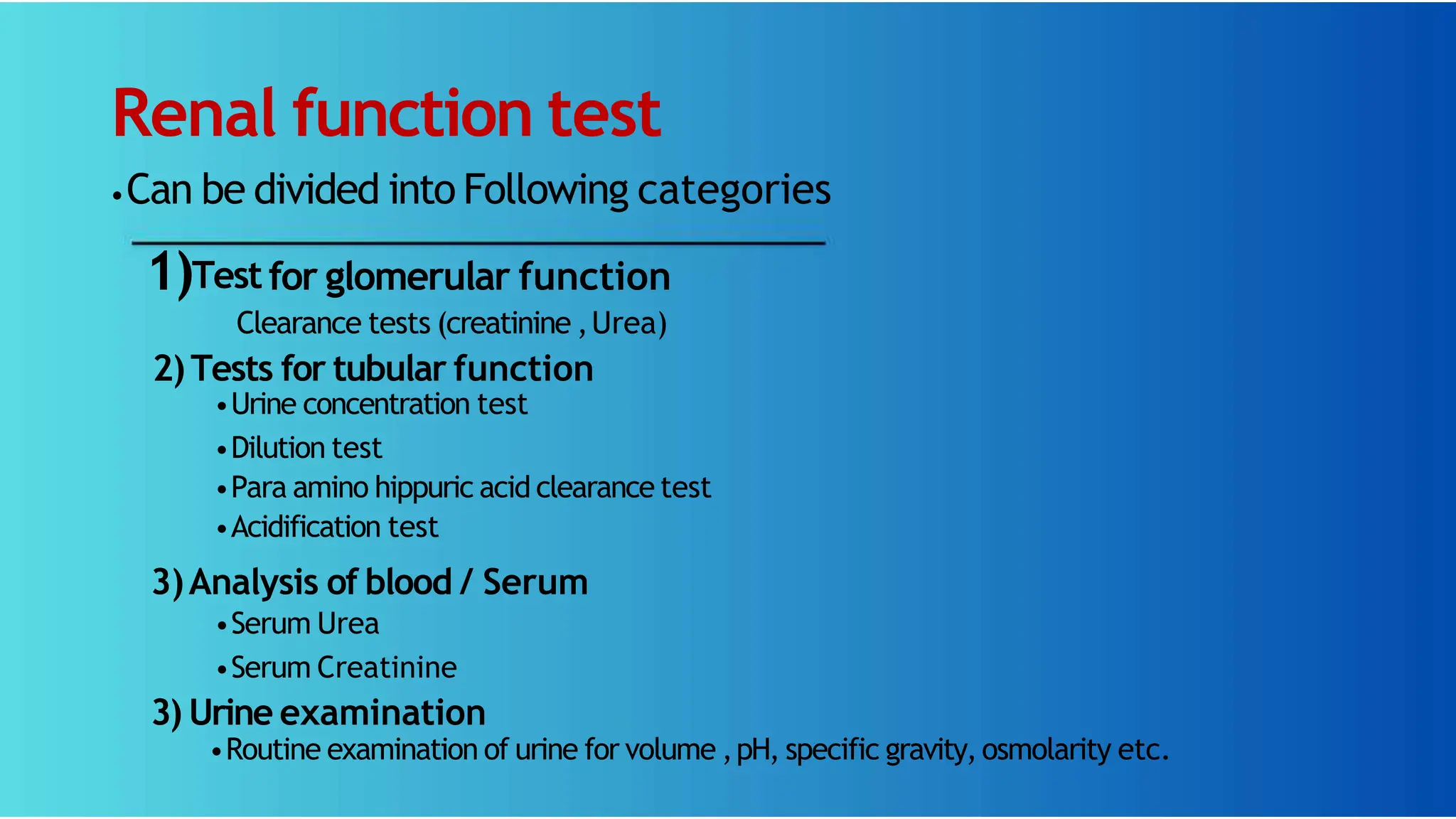 Renal function Tests seminar - PPT.pptx. | PPT