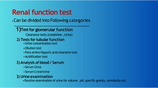 Renal function Tests seminar - PPT.pptx. | PPT