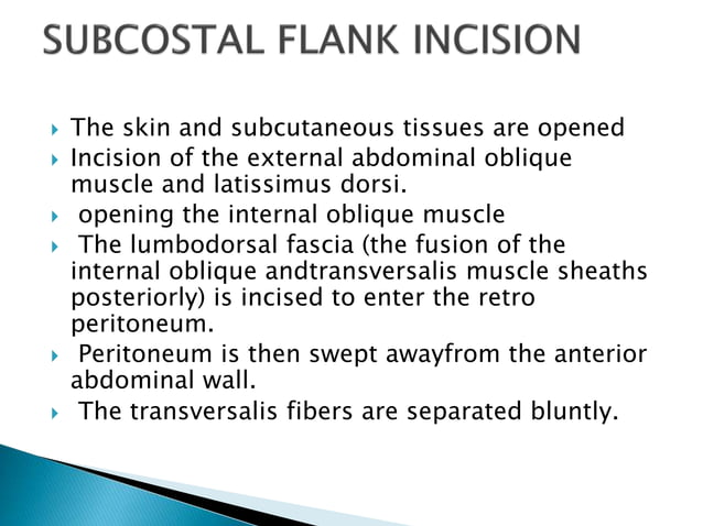 Renal incision | PPTX | Death, Injury, or Military Conflict | Sensitive ...