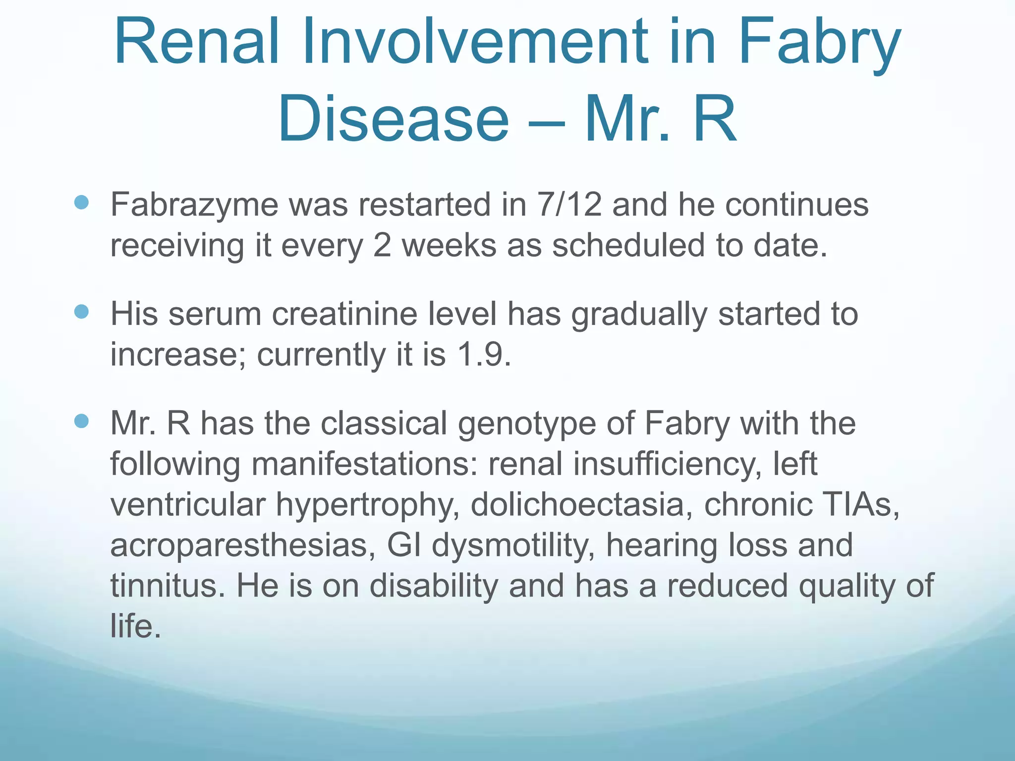 Renal involvement in fabry disease | PPTX