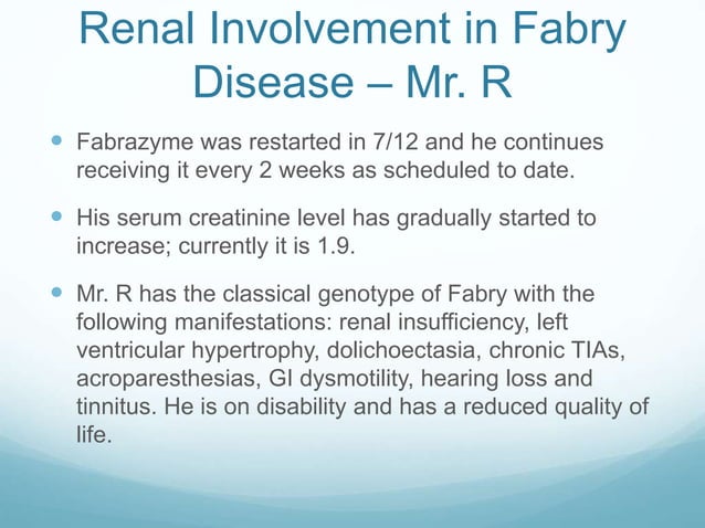 Renal involvement in fabry disease | PPT