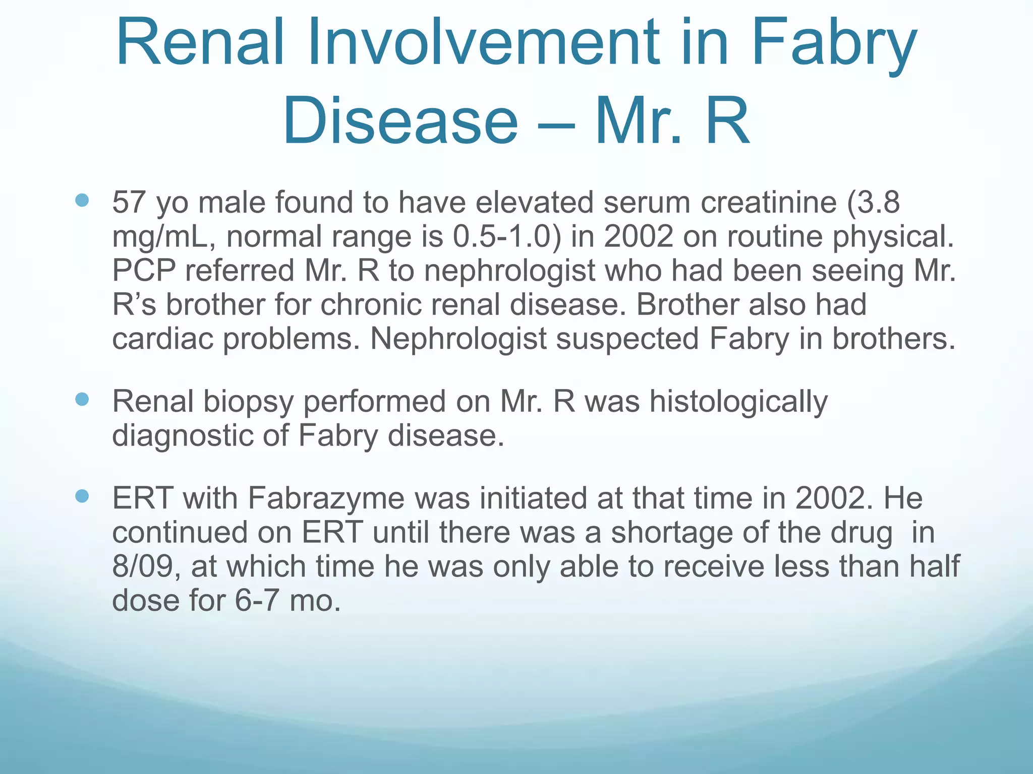 Renal involvement in fabry disease | PPT