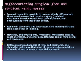 SOLID RENAL MASSES imaging | PPTX