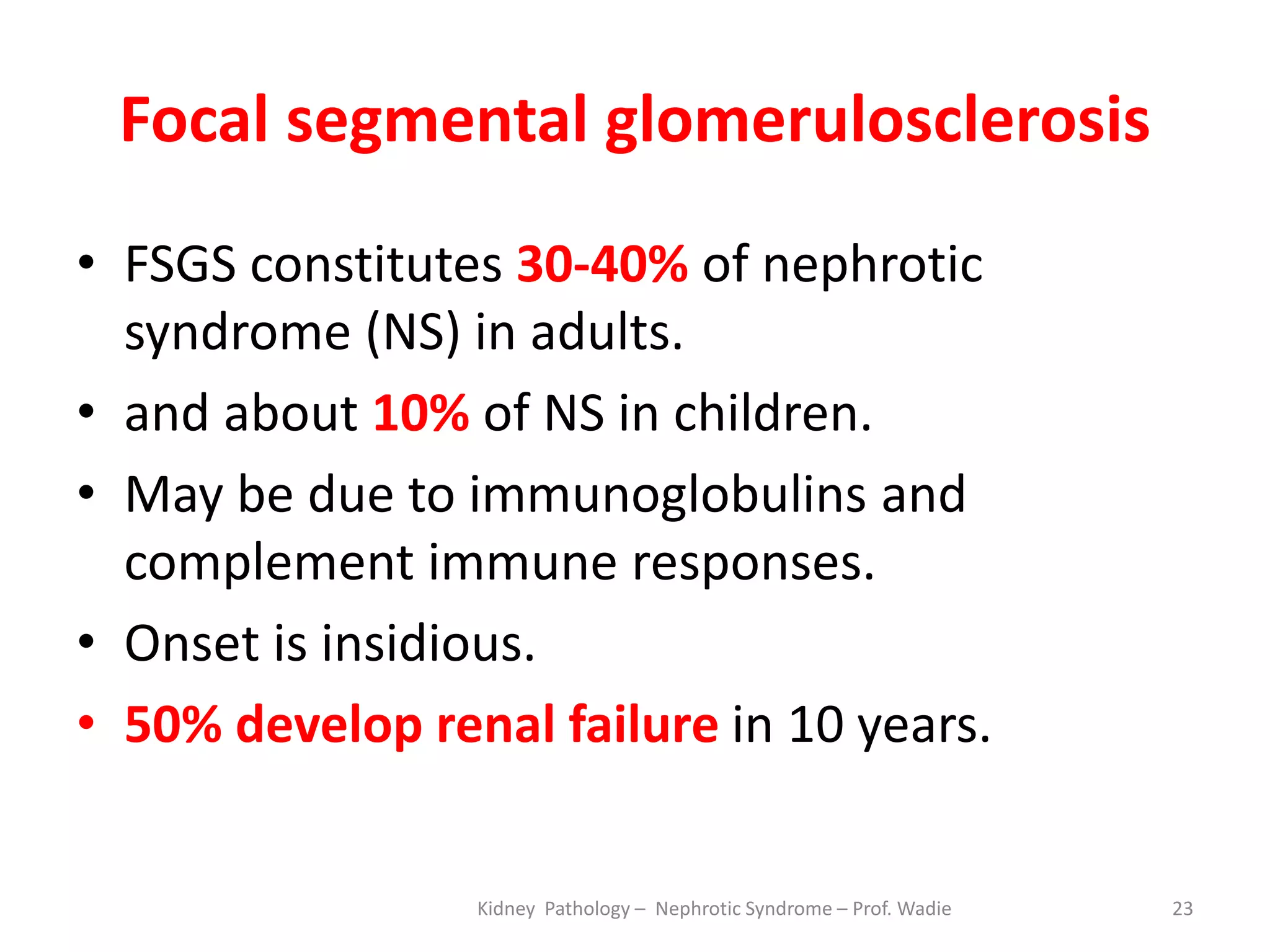 Renal pathology the nephrotic syndrome- prof wadie | PPTX