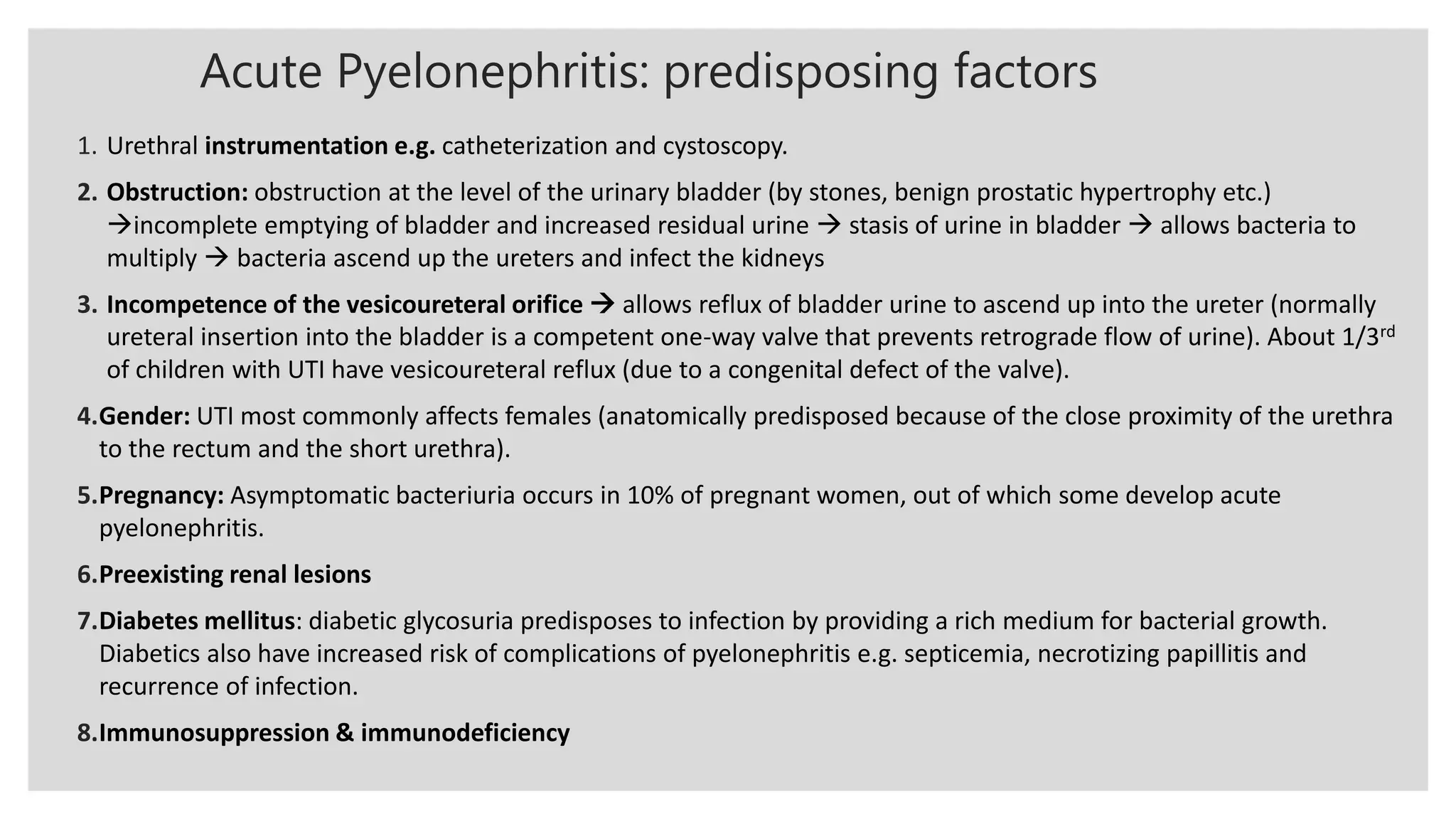 Renal pathology lecture 2&3. Infection of upper and lower urinary tract ...