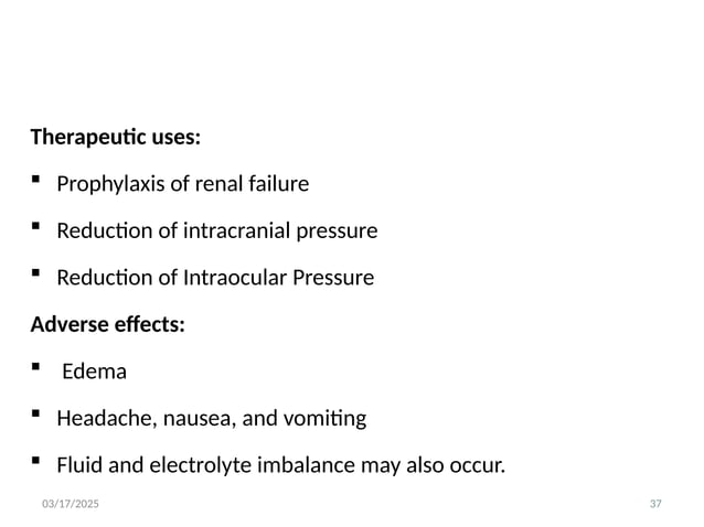 Renal system pharmacology for PH 2016.pptx