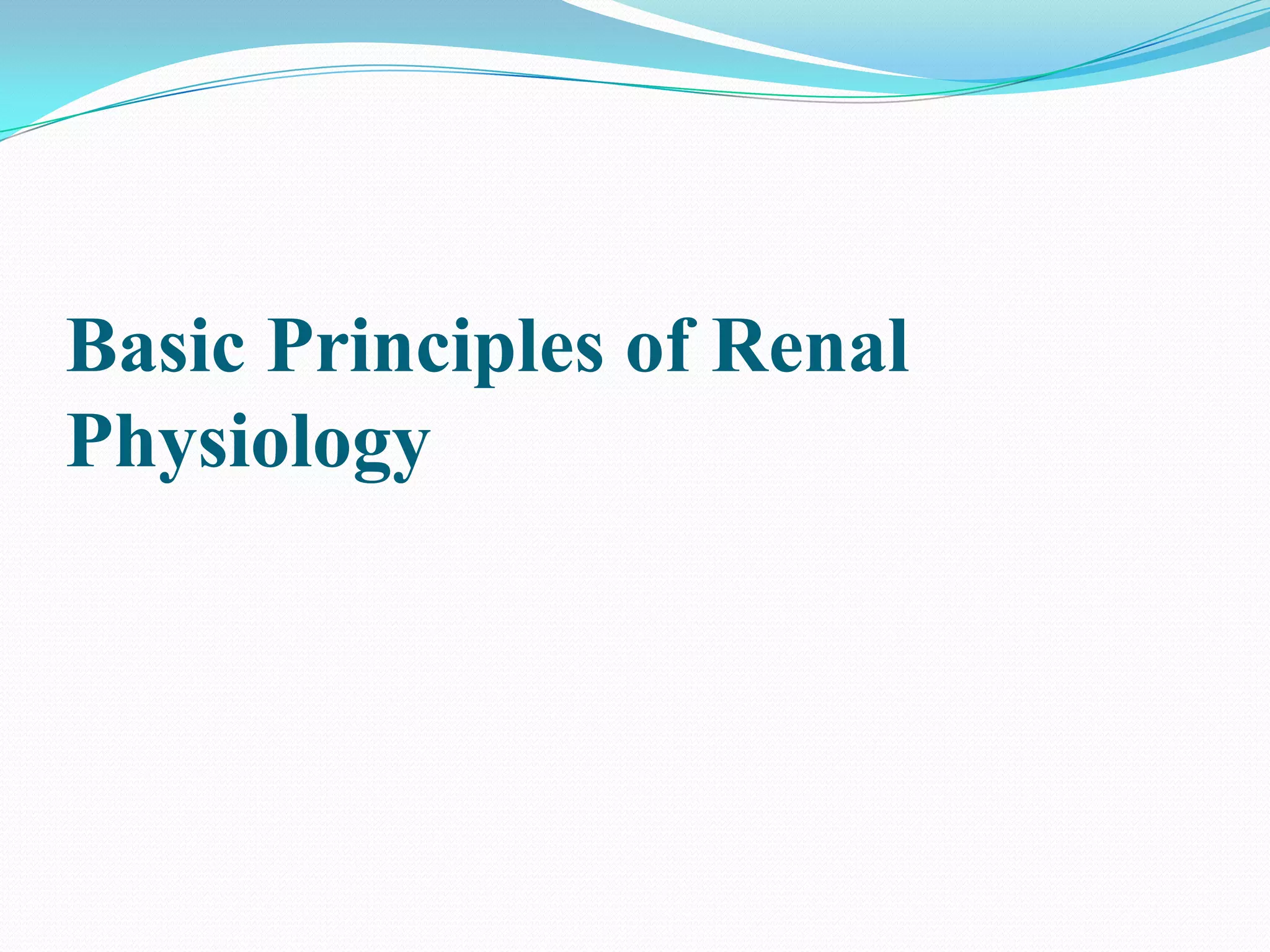 Renal Physiology | PPTX