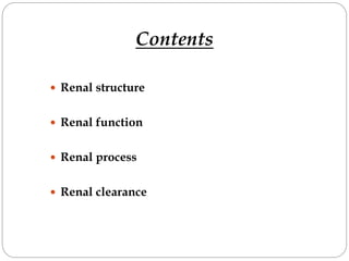 Renal physiology, Renal structure, Renal function, Renal process, Renal ...