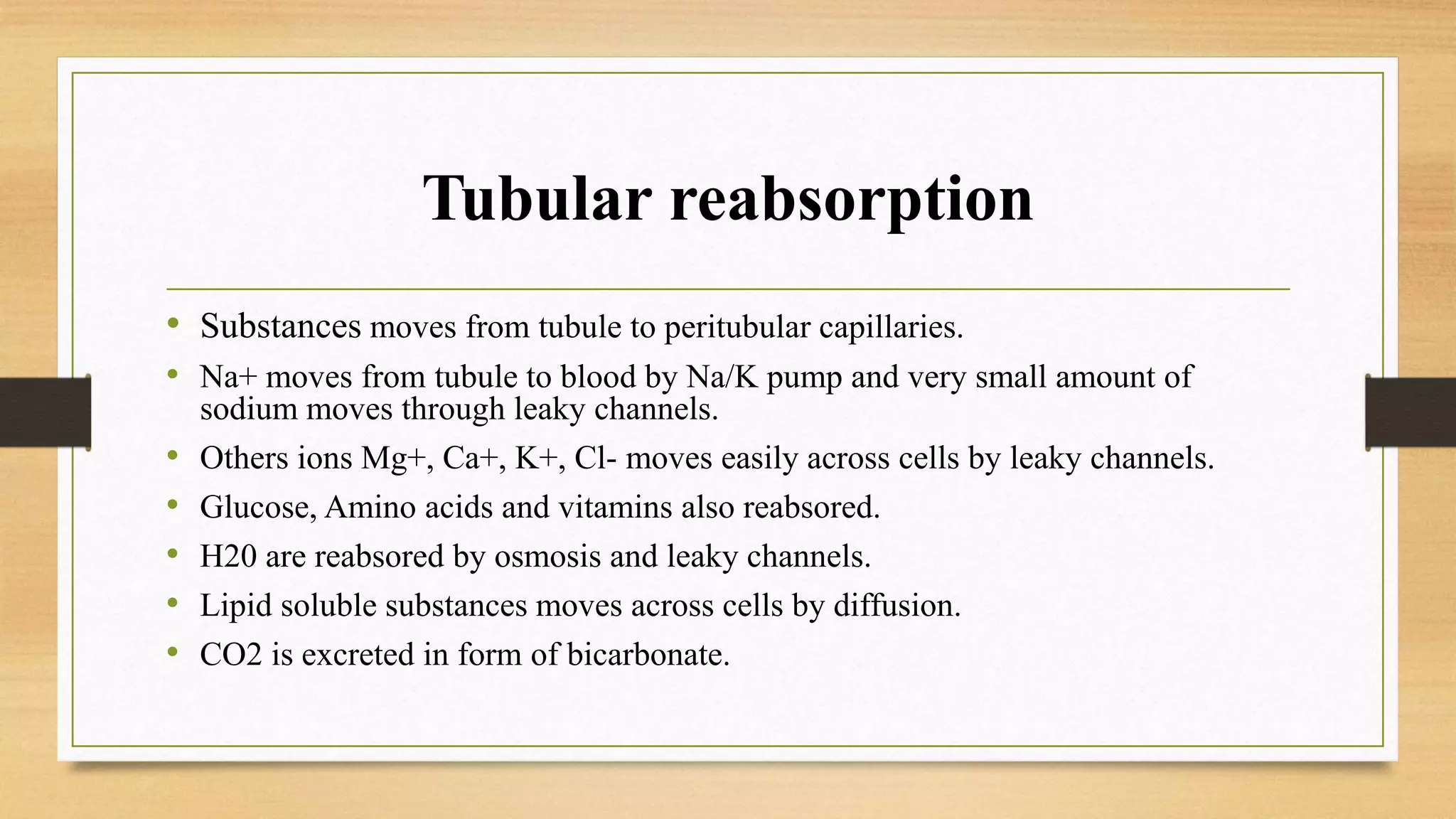 Tubular secretion and tubular reabsorption | PPTX