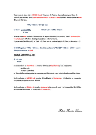 Renal - Pruebas Funcionales | DOCX