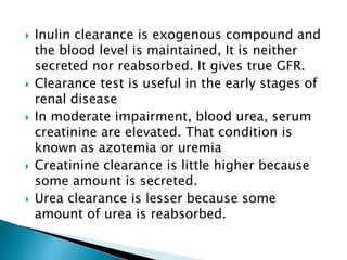 Renal function tests | PPTX
