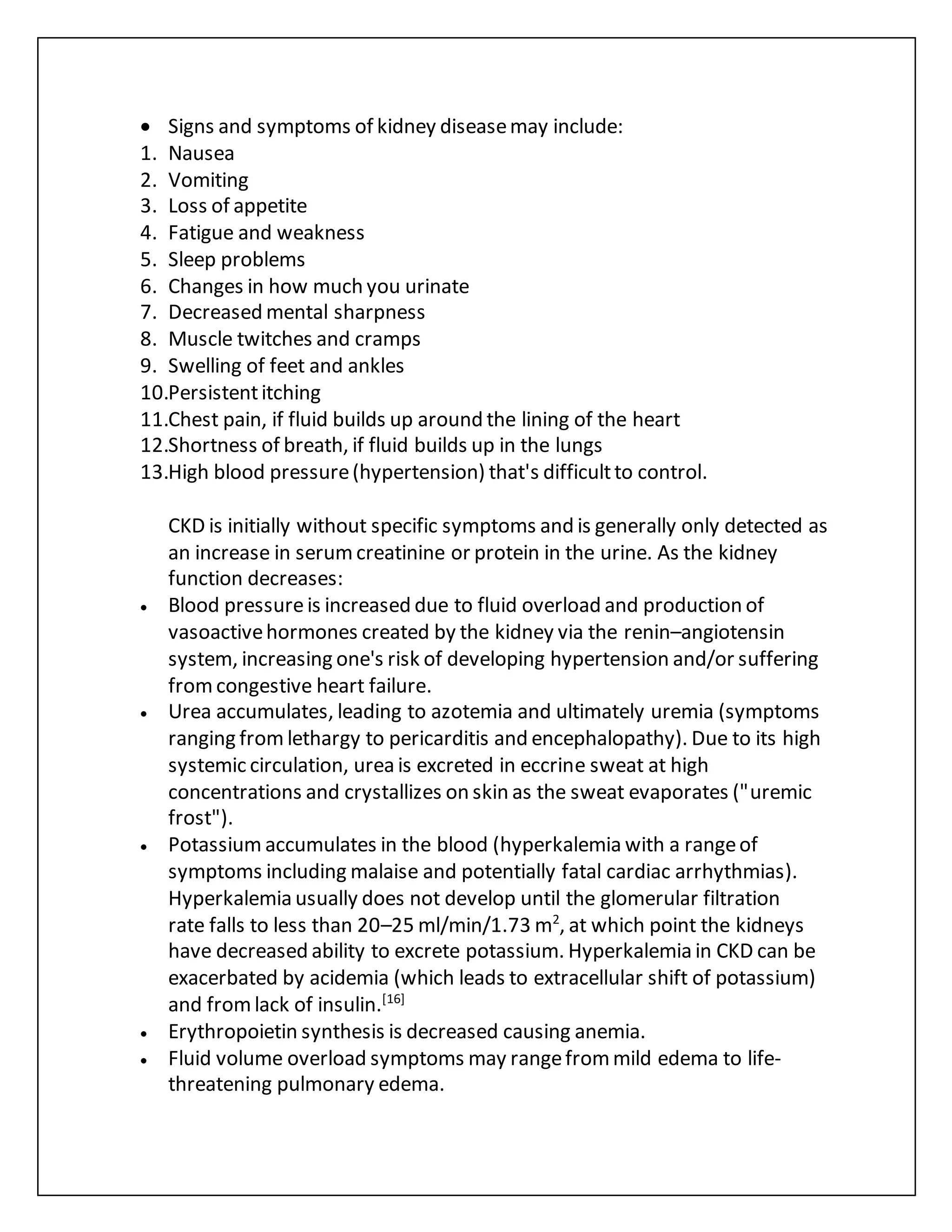 Renal system | DOCX