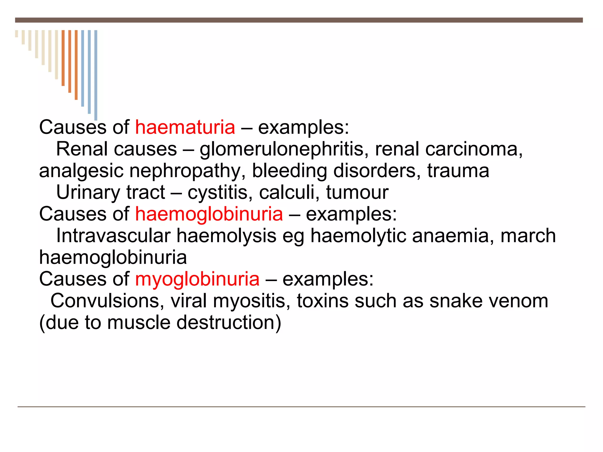 Renal system history taking & urine analysis 2012 | PPT