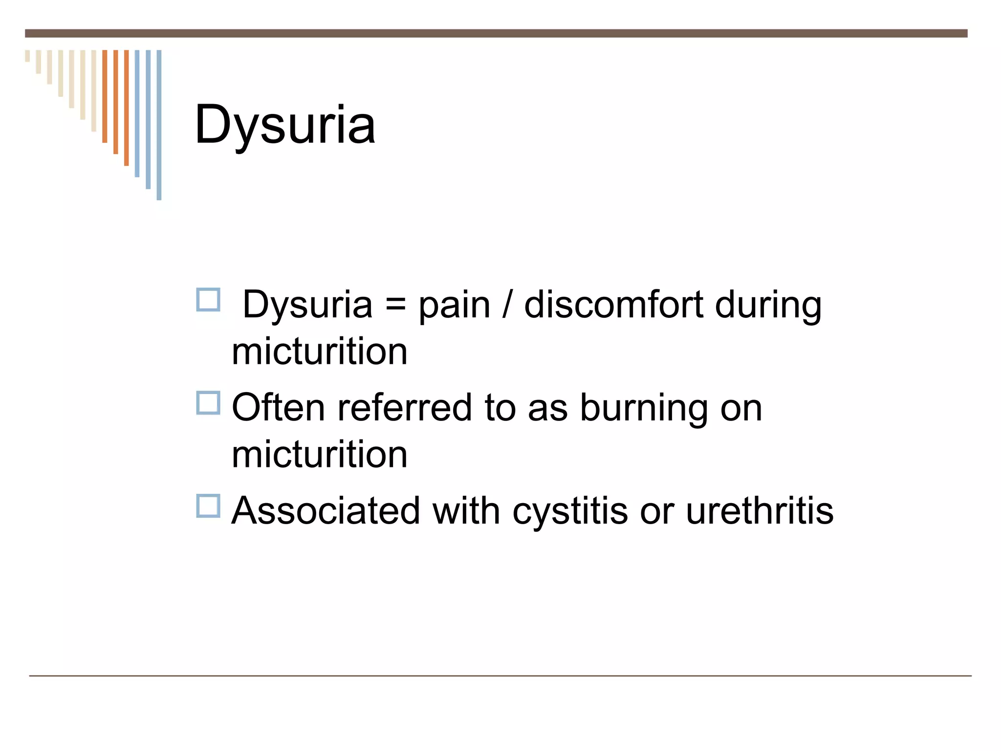 Renal system history taking & urine analysis 2012 | PPT