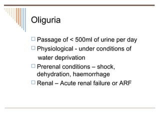 Renal system history taking & urine analysis 2012 | PPT