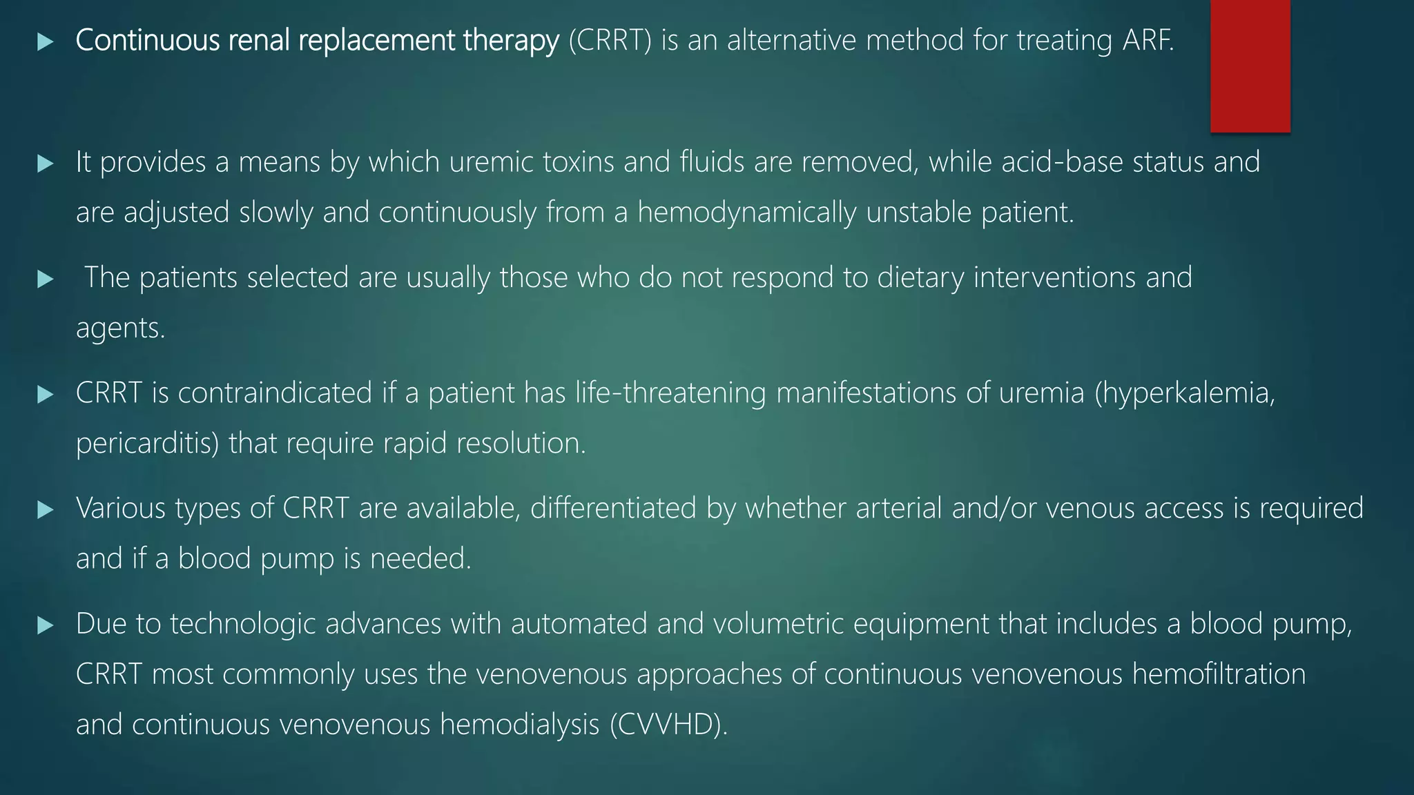 Renal system management | PPTX