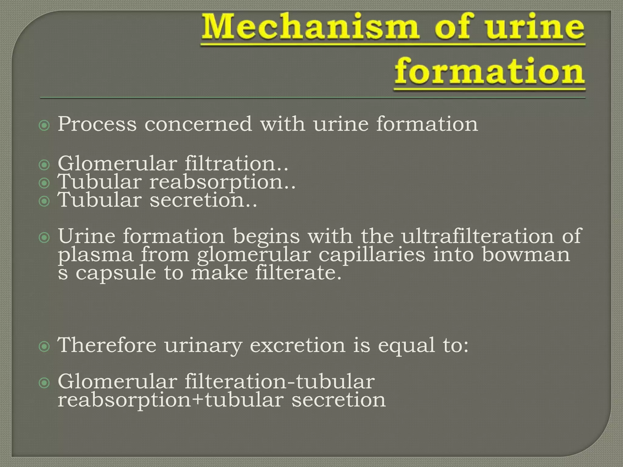 urine formation..mechanism,acidification,urinary buffers by dr.Tasnim ...