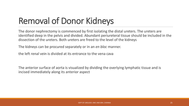 Renal transplant donor- nephrectomy | PDF