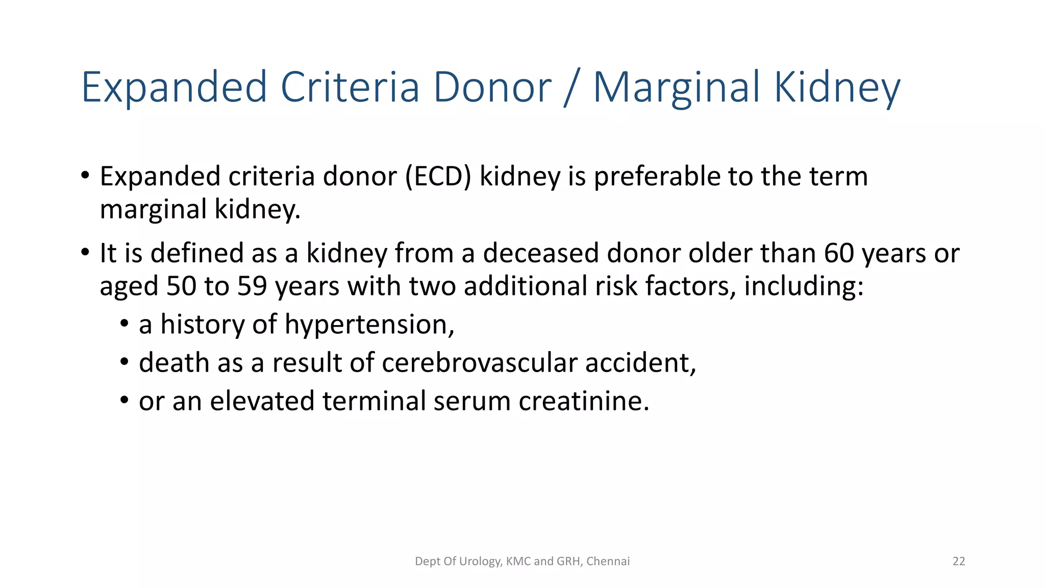 Renal transplant donor- selection | PDF