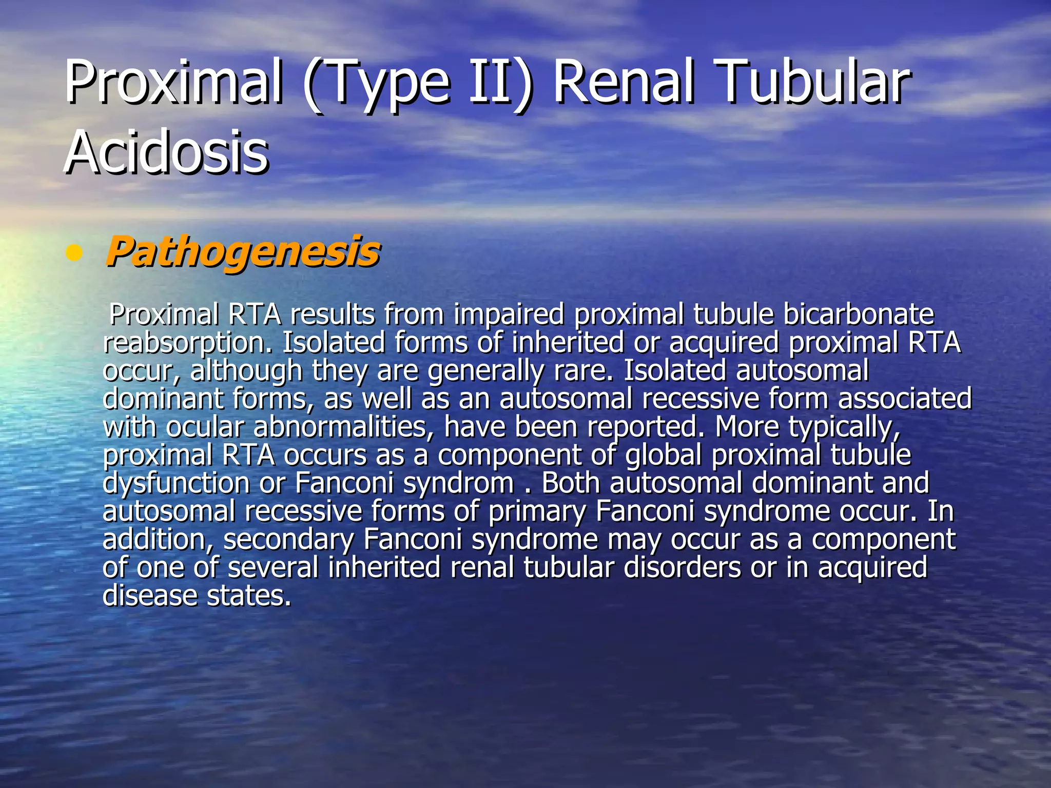 Renal Tubular Acidosis | PPT