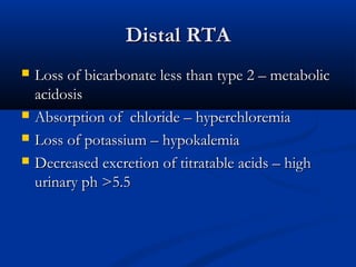 Renal tubular acidosis | PPT