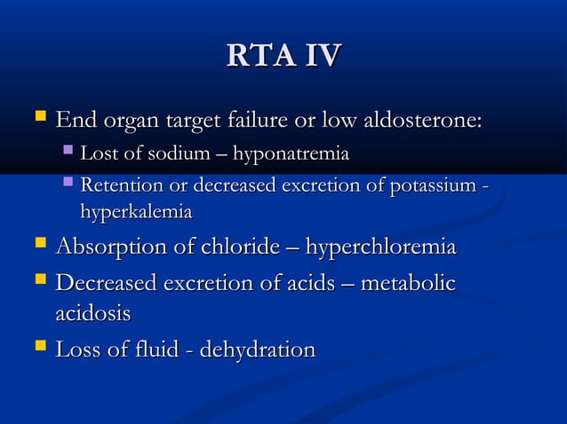 Renal tubular acidosis | PPT