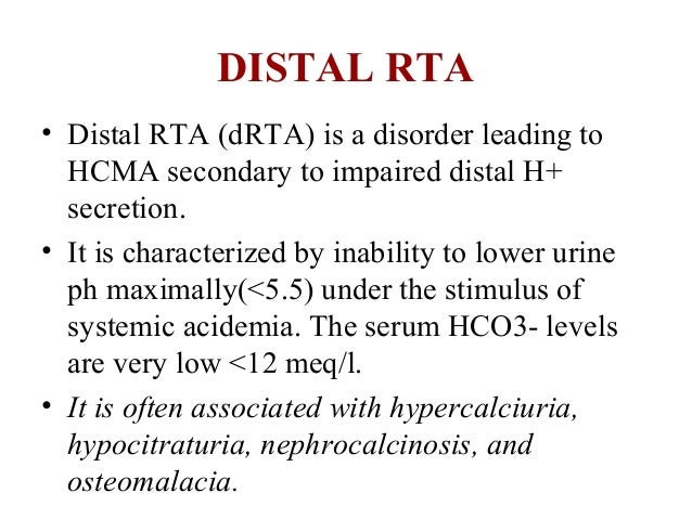 Renal tubular acidosis