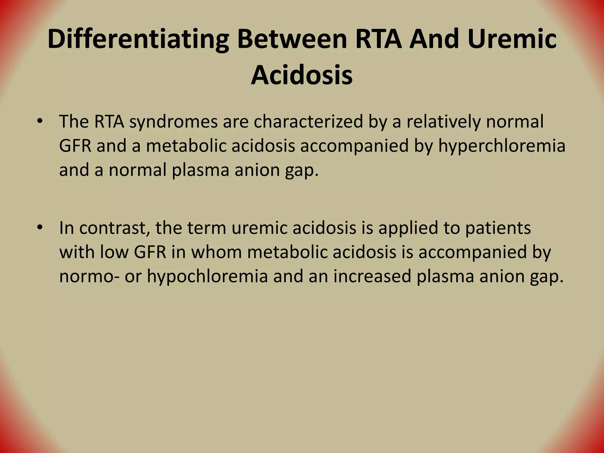 Renal tubular acidosis | PPTX