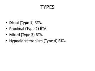 Renal tubular acidosis | PPTX