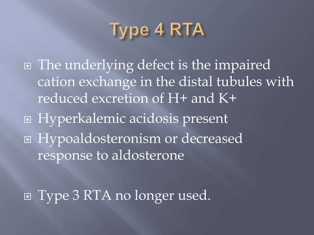 Renal tubular acidosis | PPTX | Endocrine and Metabolic Diseases ...