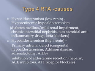 Renal tubular acidosis | PPTX